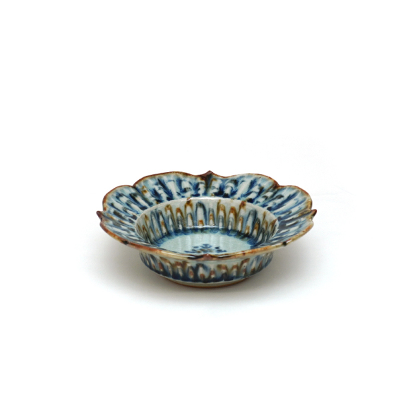 ＜陶房遊＞輪花しのぎ深鉢（小） 錆青 - MATSUYA 松屋オンラインストア